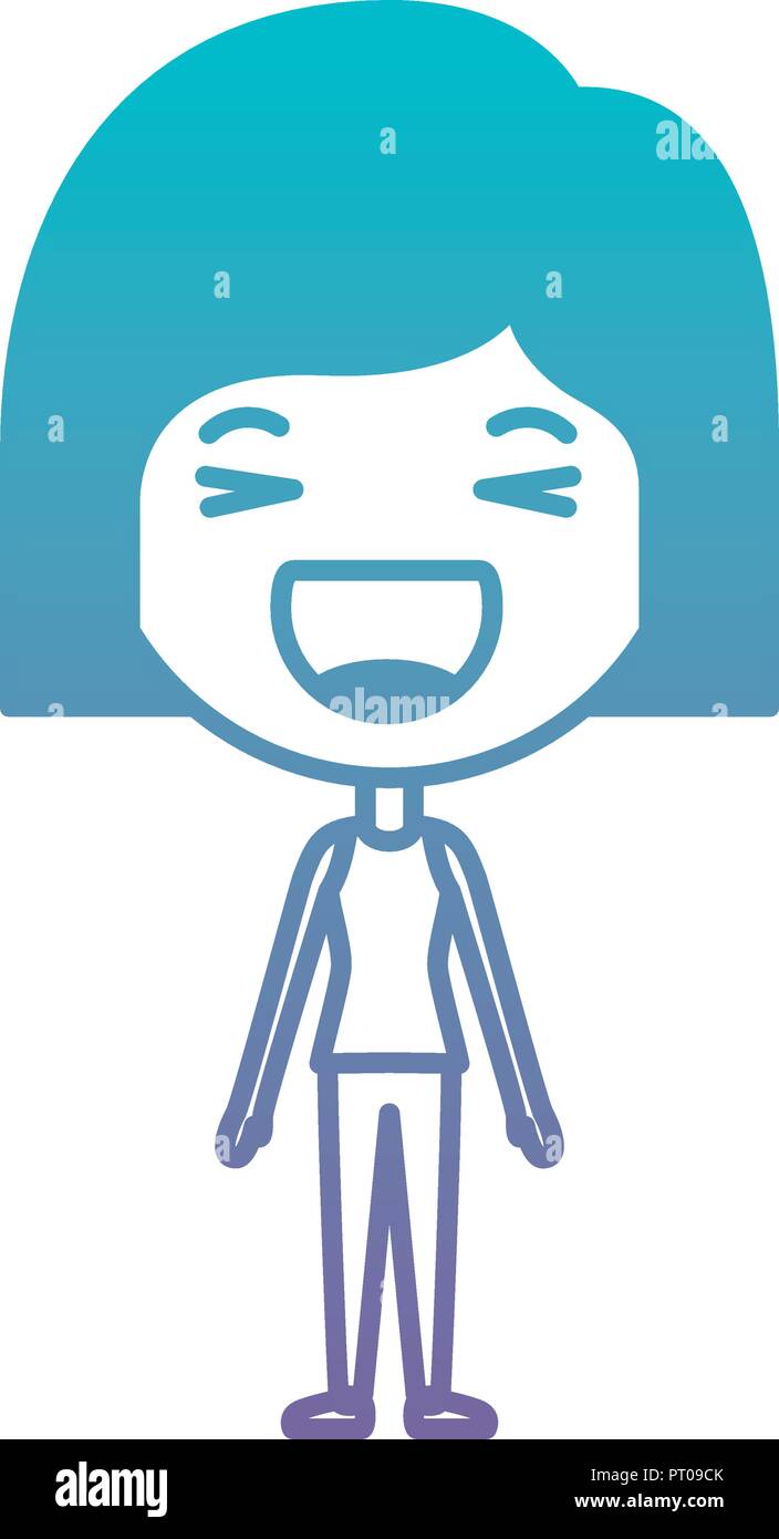 cartoon woman happy kawaii character Stock Vector Image & Art - Alamy