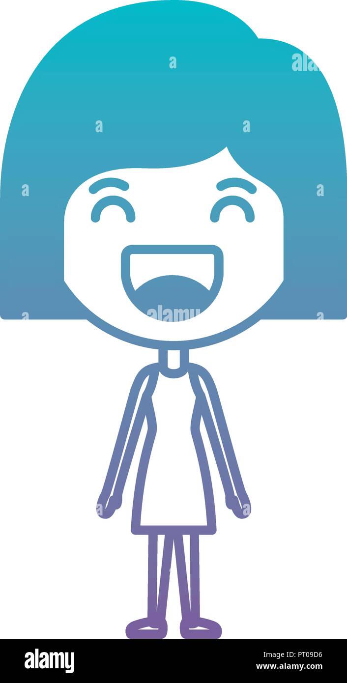 cartoon woman happy kawaii character Stock Vector Image & Art - Alamy