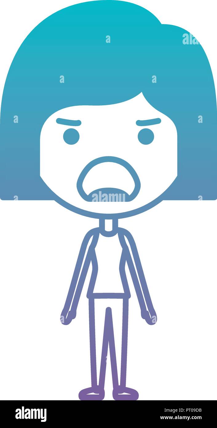 cartoon woman furious kawaii character Stock Vector Image & Art - Alamy