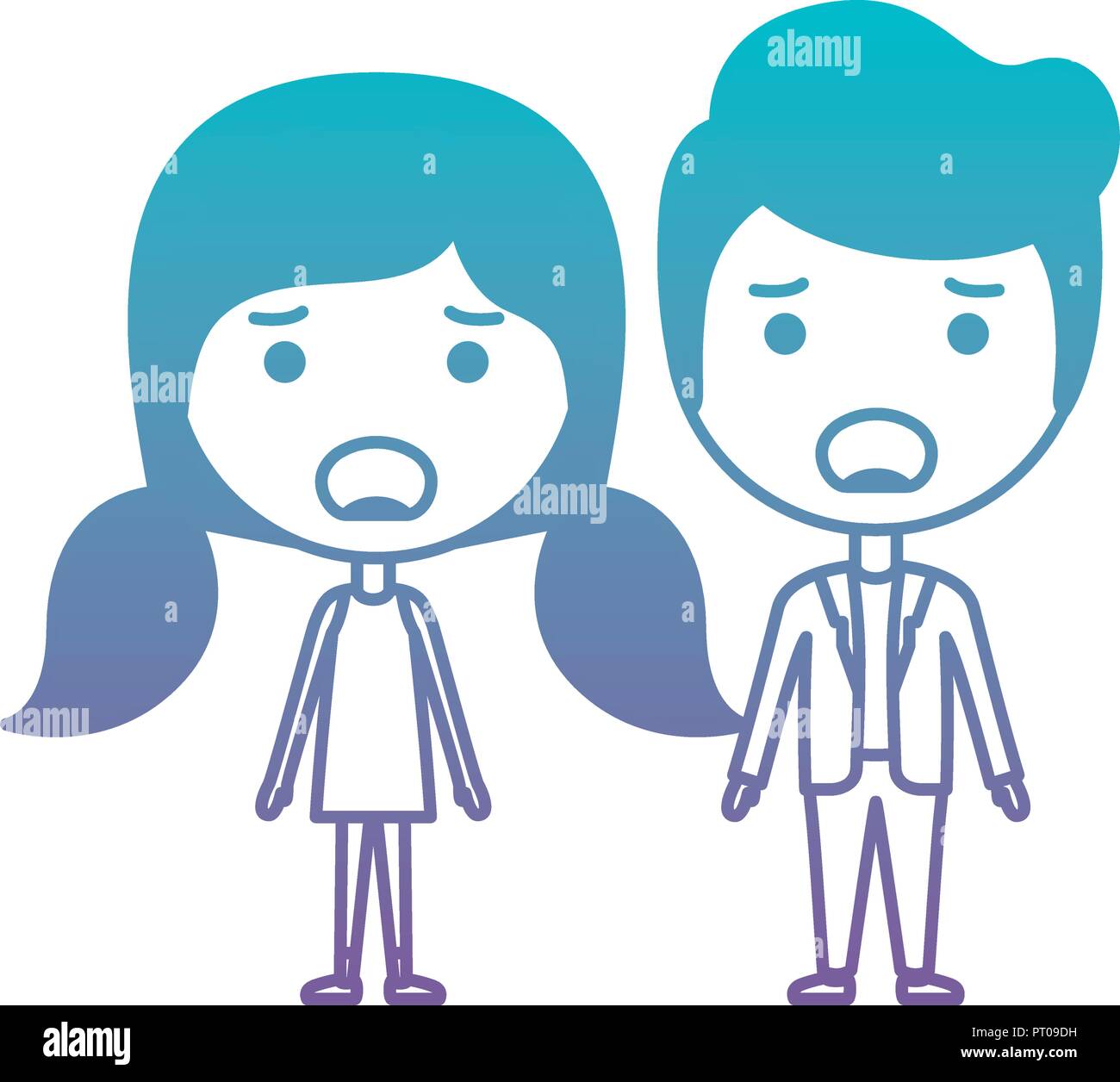 cartoon angry couple kawaii characters Stock Vector Image & Art - Alamy