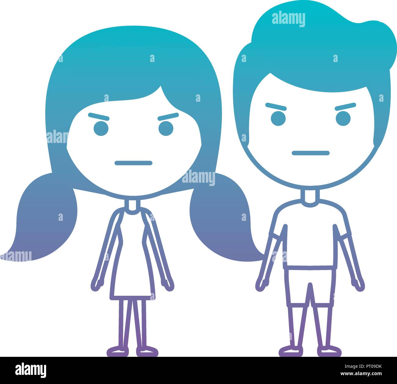cartoon angry couple kawaii characters Stock Vector Image & Art - Alamy