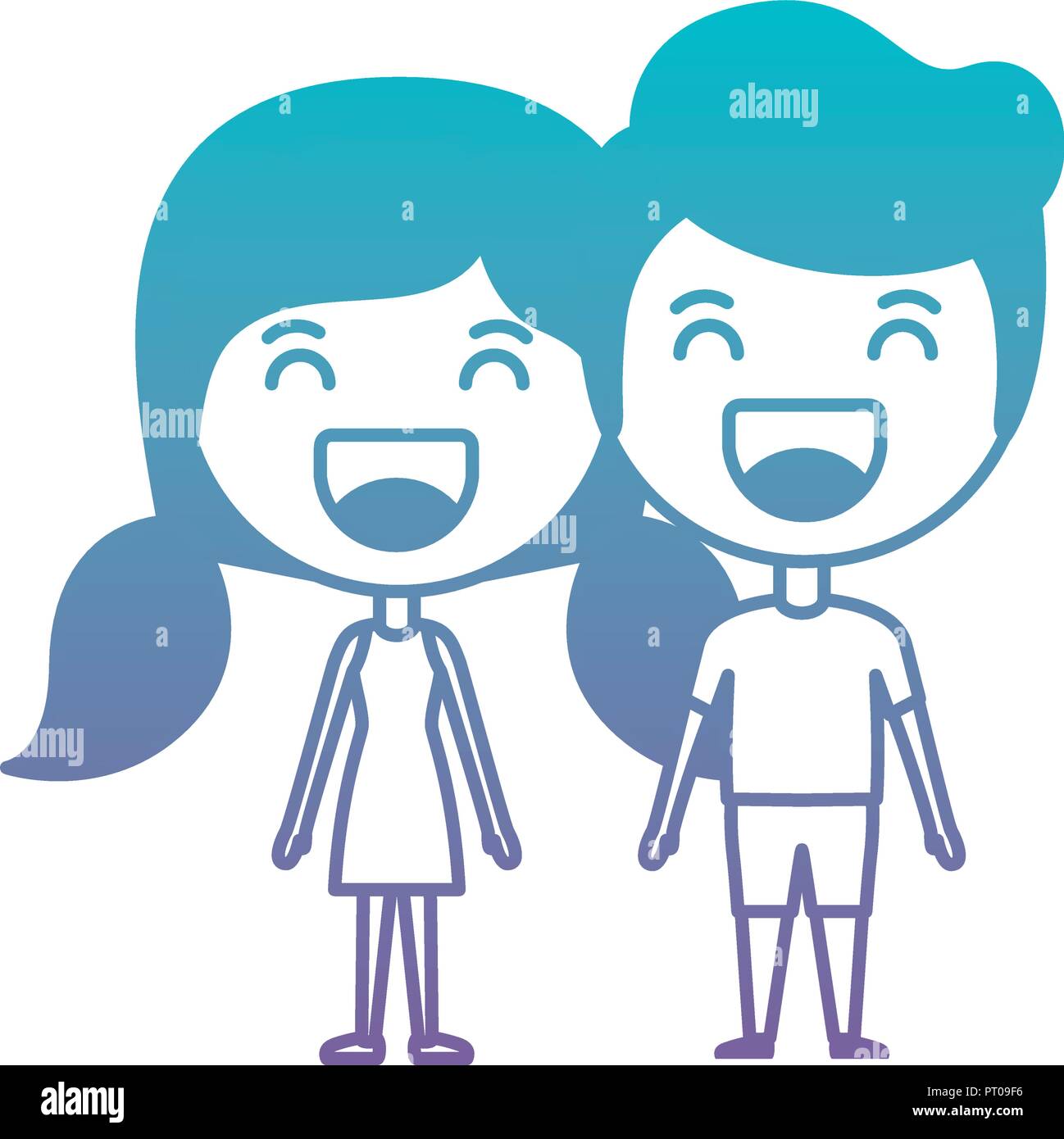 cartoon happy couple kawaii characters Stock Vector Image & Art - Alamy