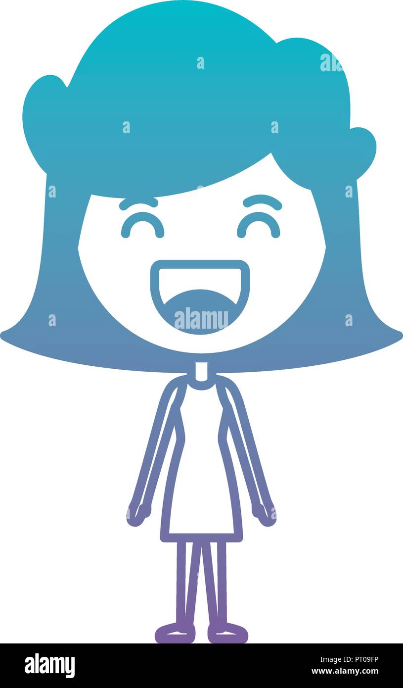 cartoon woman happy kawaii character Stock Vector Image & Art - Alamy