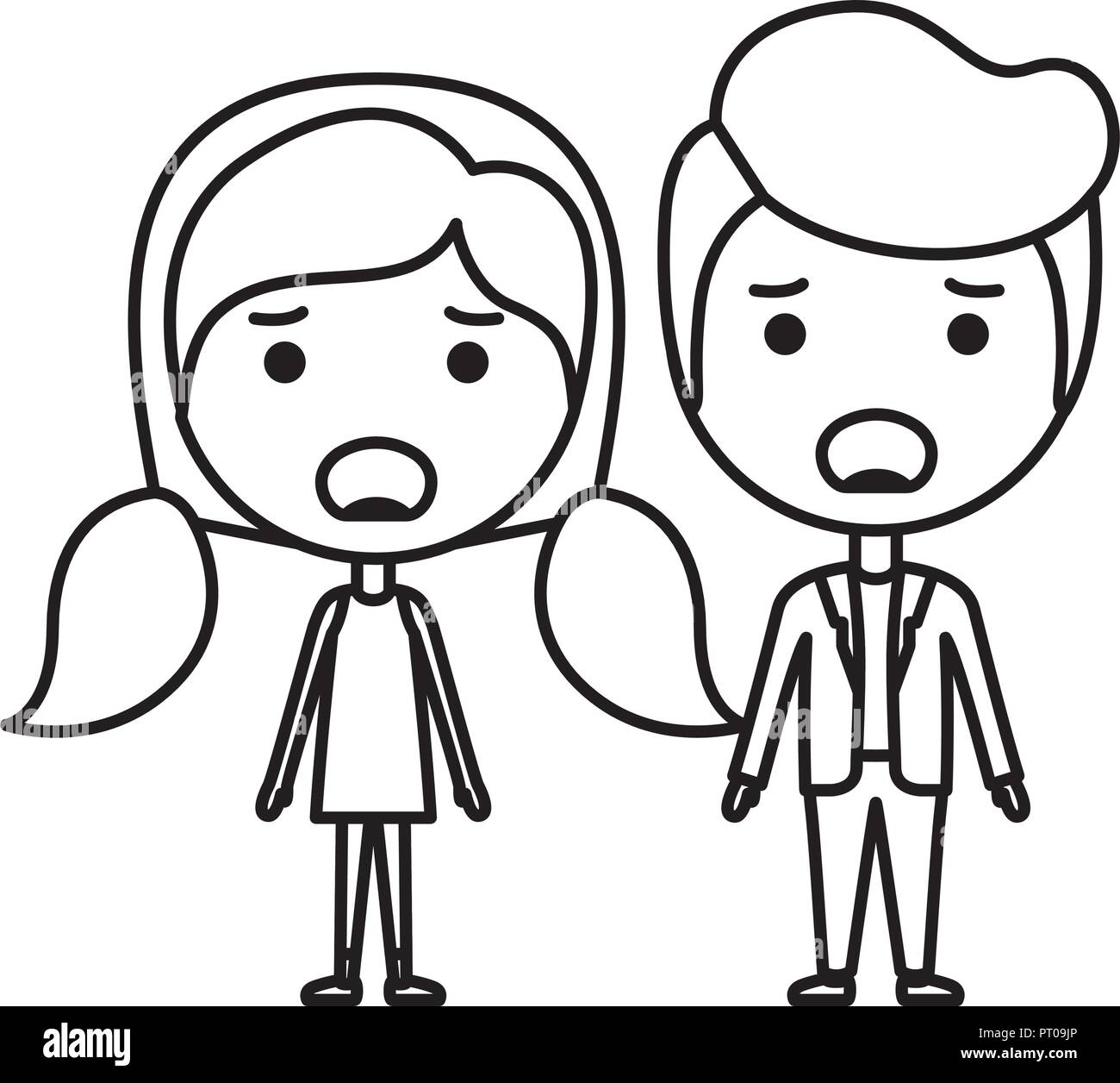cartoon angry couple kawaii characters Stock Vector Image & Art - Alamy