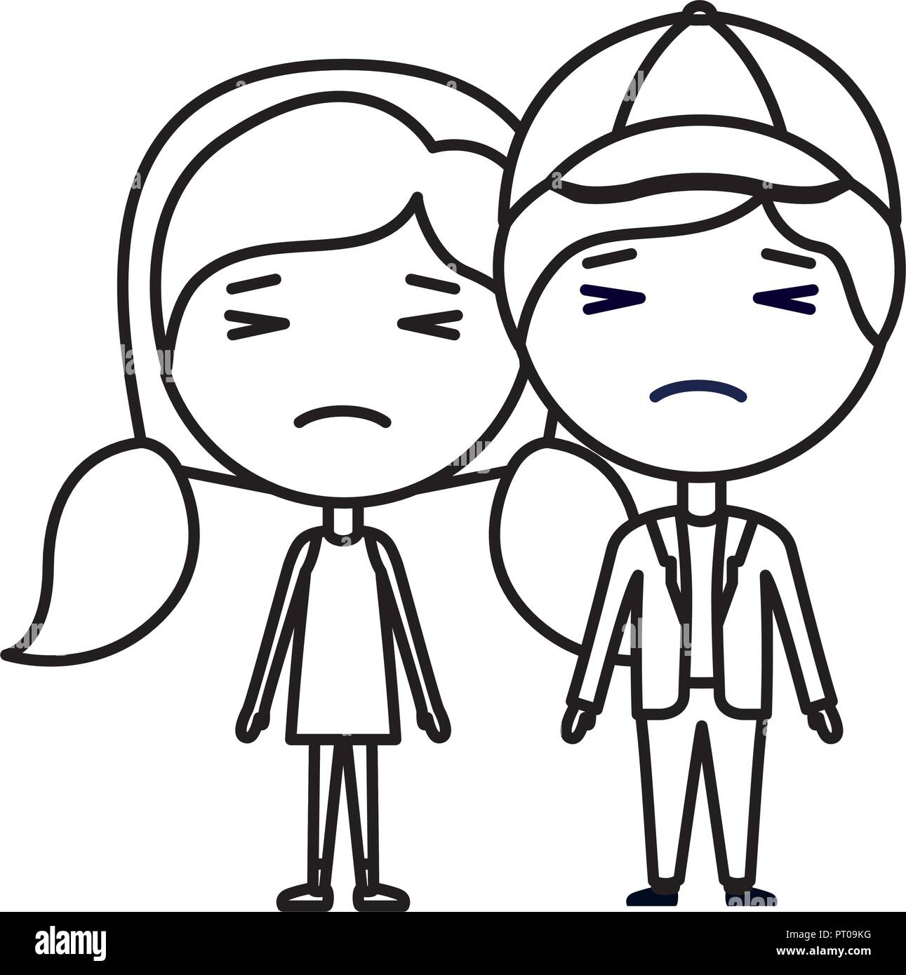 cartoon crying couple kawaii characters Stock Vector Image & Art - Alamy