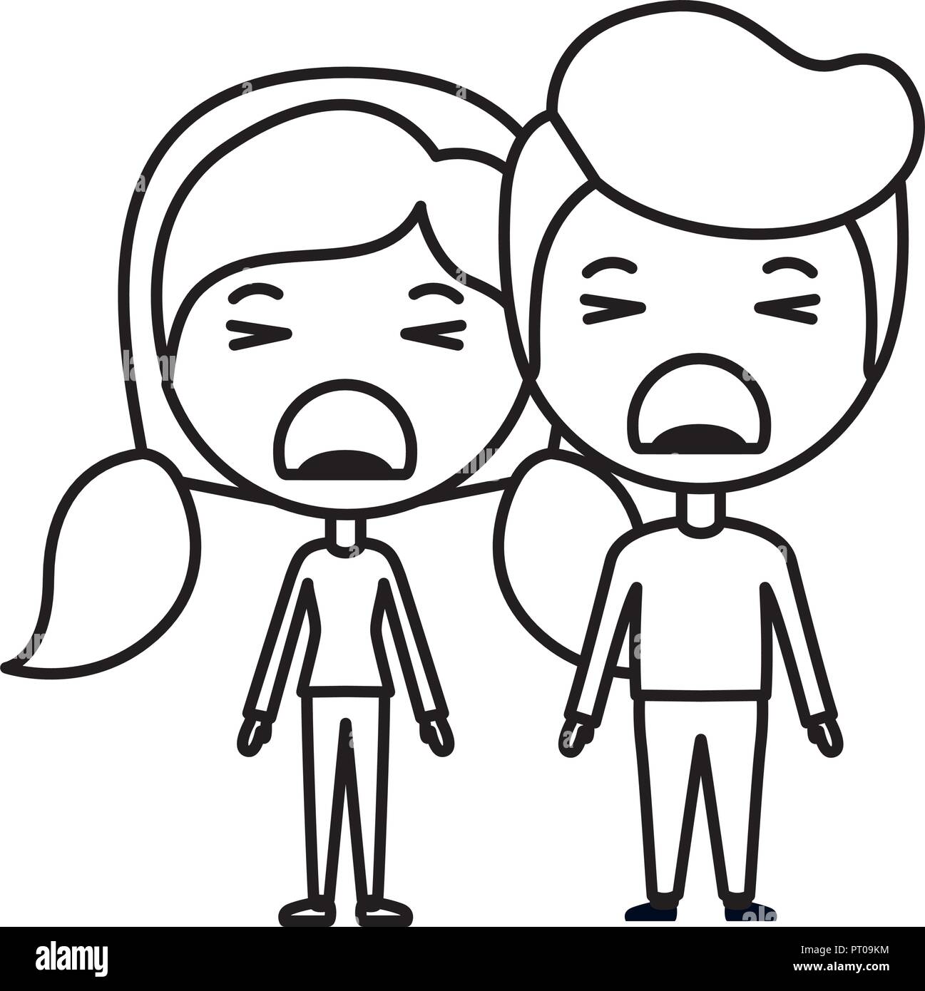 cartoon crying couple kawaii characters Stock Vector Image & Art - Alamy
