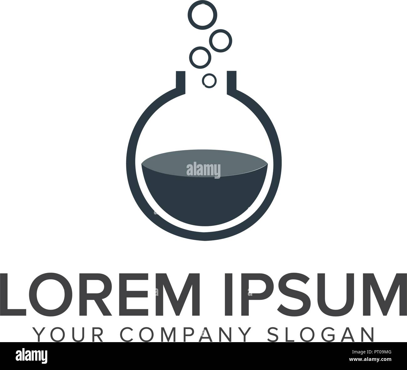 Lab logo. flask glass logo design concept template Stock Vector Image ...