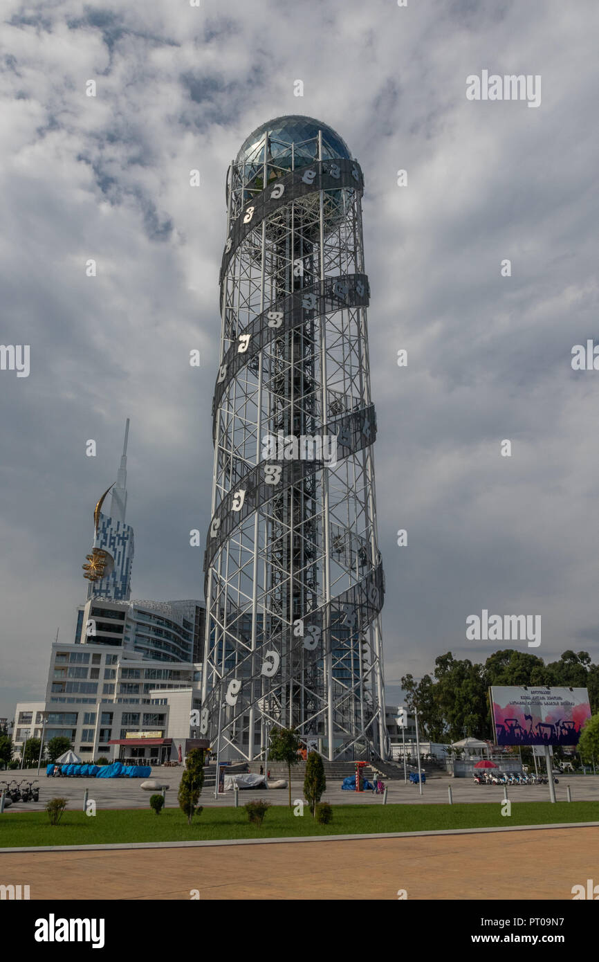 The Alphabetic Tower ,Batumi, Adjaria, Georgia Stock Photo - Alamy