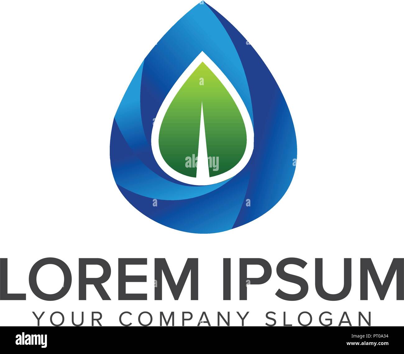 leaf water drop logo design concept template Stock Vector Image & Art ...