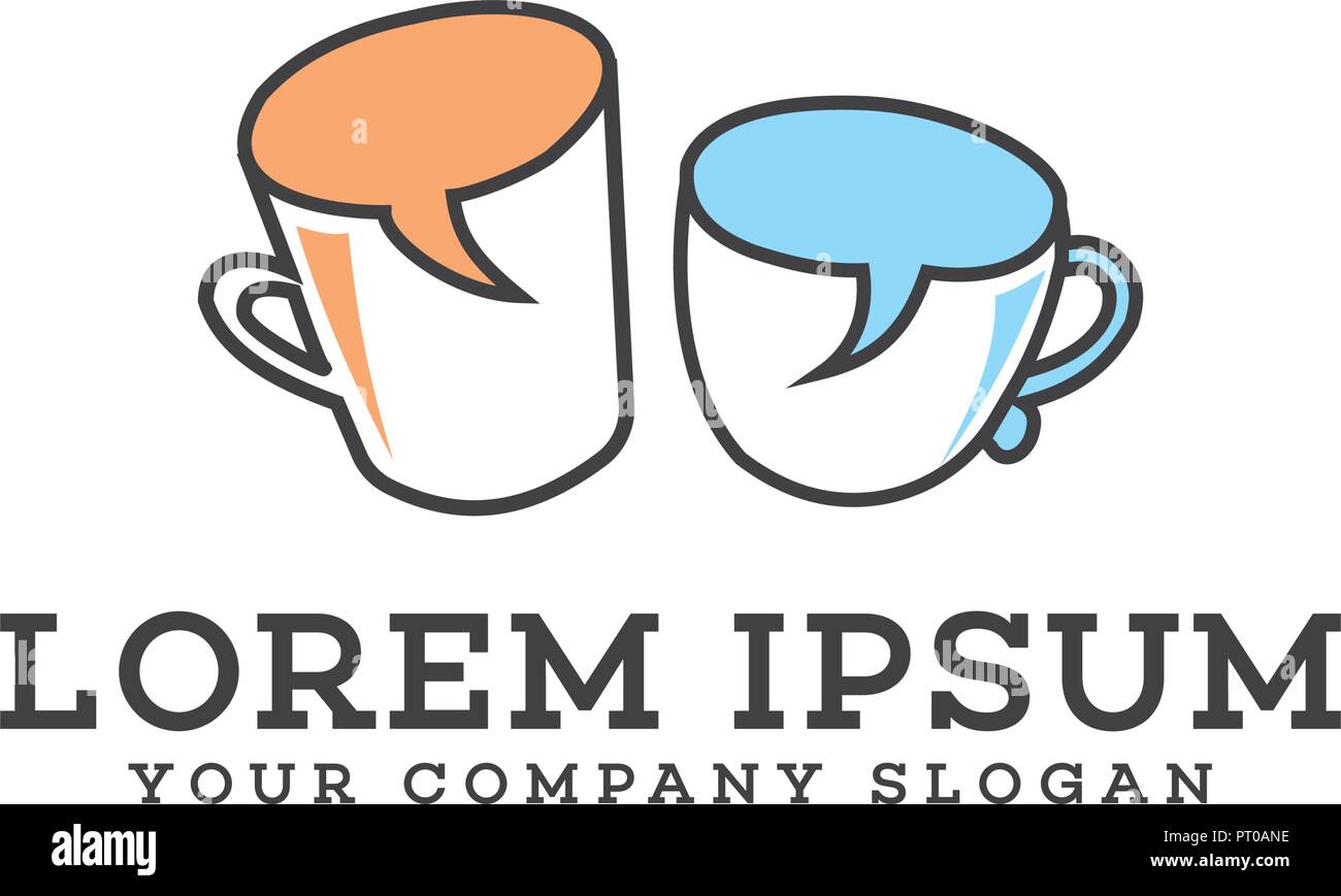 drink chat logo. Coffee chat logo design concept template Stock Vector ...
