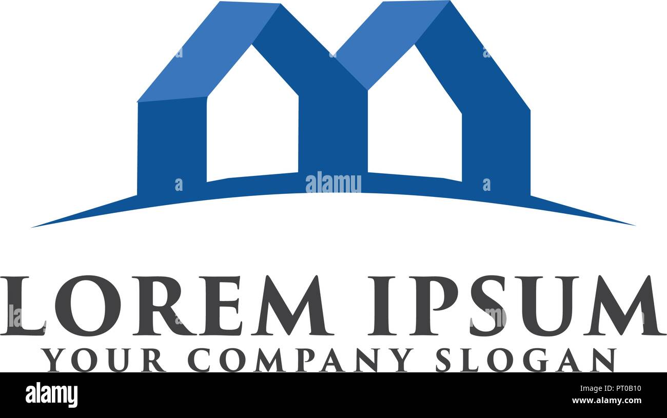 letter M real estate logo design concept template Stock Vector Image ...
