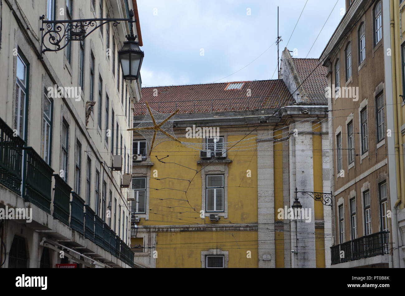 Lisbon street view, Portugal Stock Photo - Alamy
