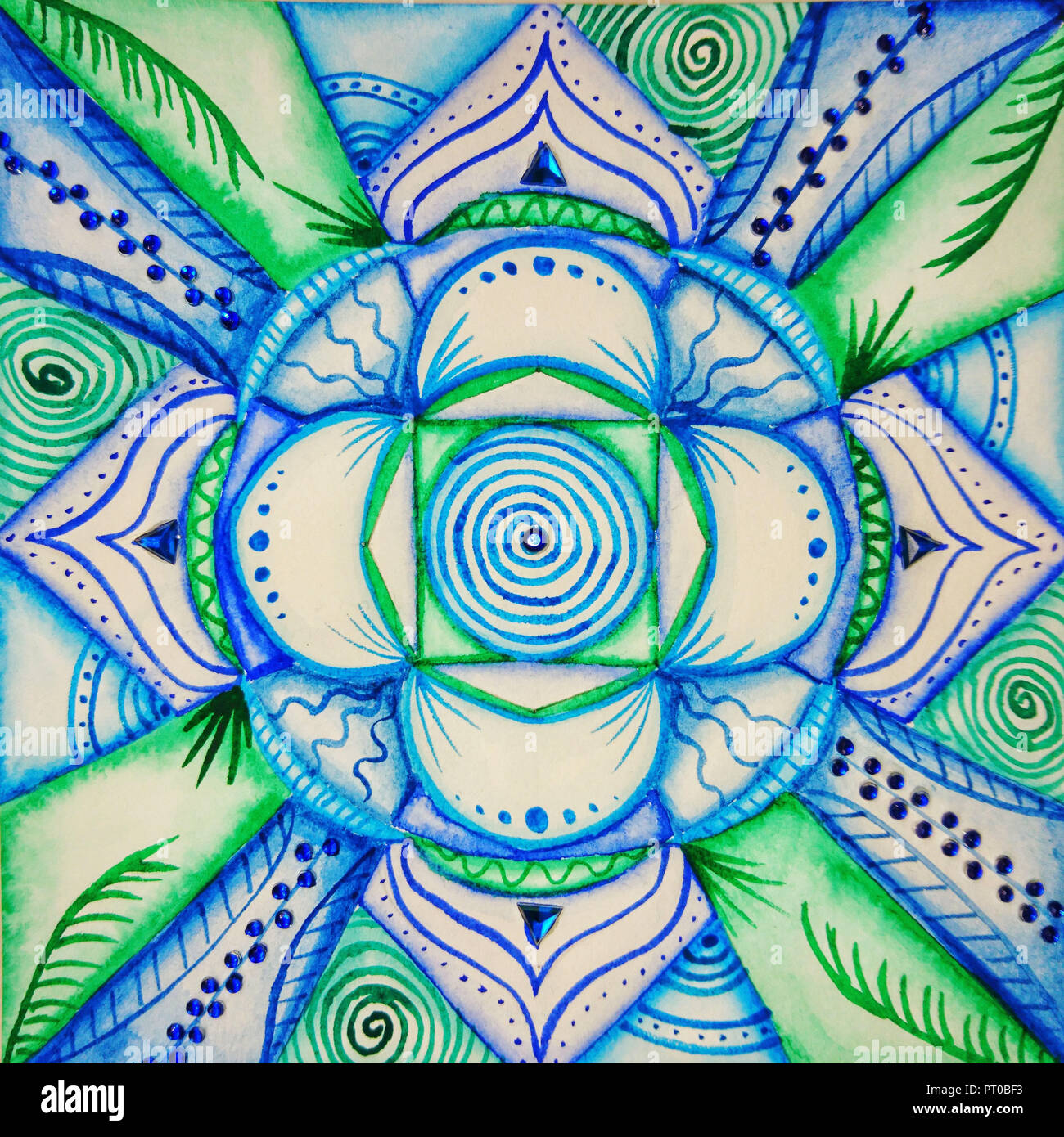 Mandala, watercolor, third eye Stock Photo - Alamy