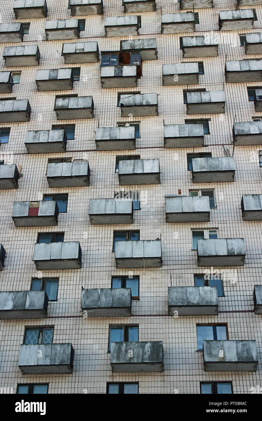 Balconies on the outside wall building Stock Photo - Alamy