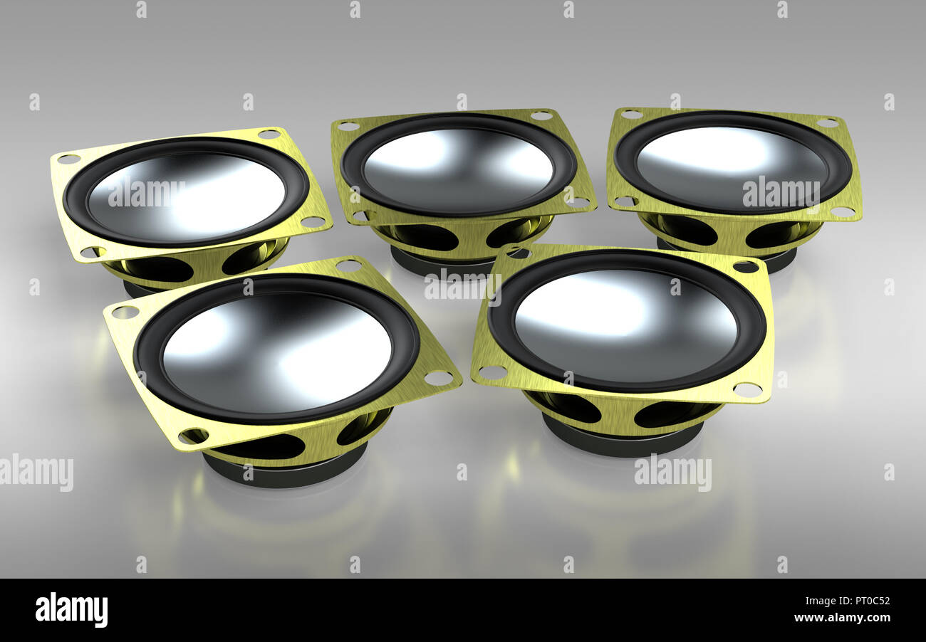 Multimedia speaker system. 3d render Stock Photo - Alamy