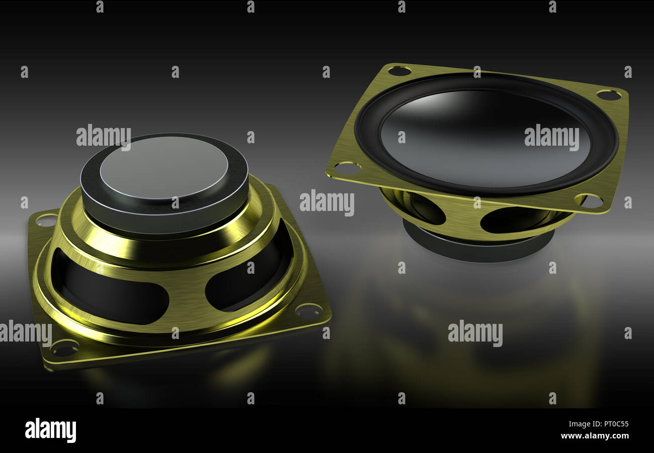 Multimedia speaker system. 3d render Stock Photo - Alamy