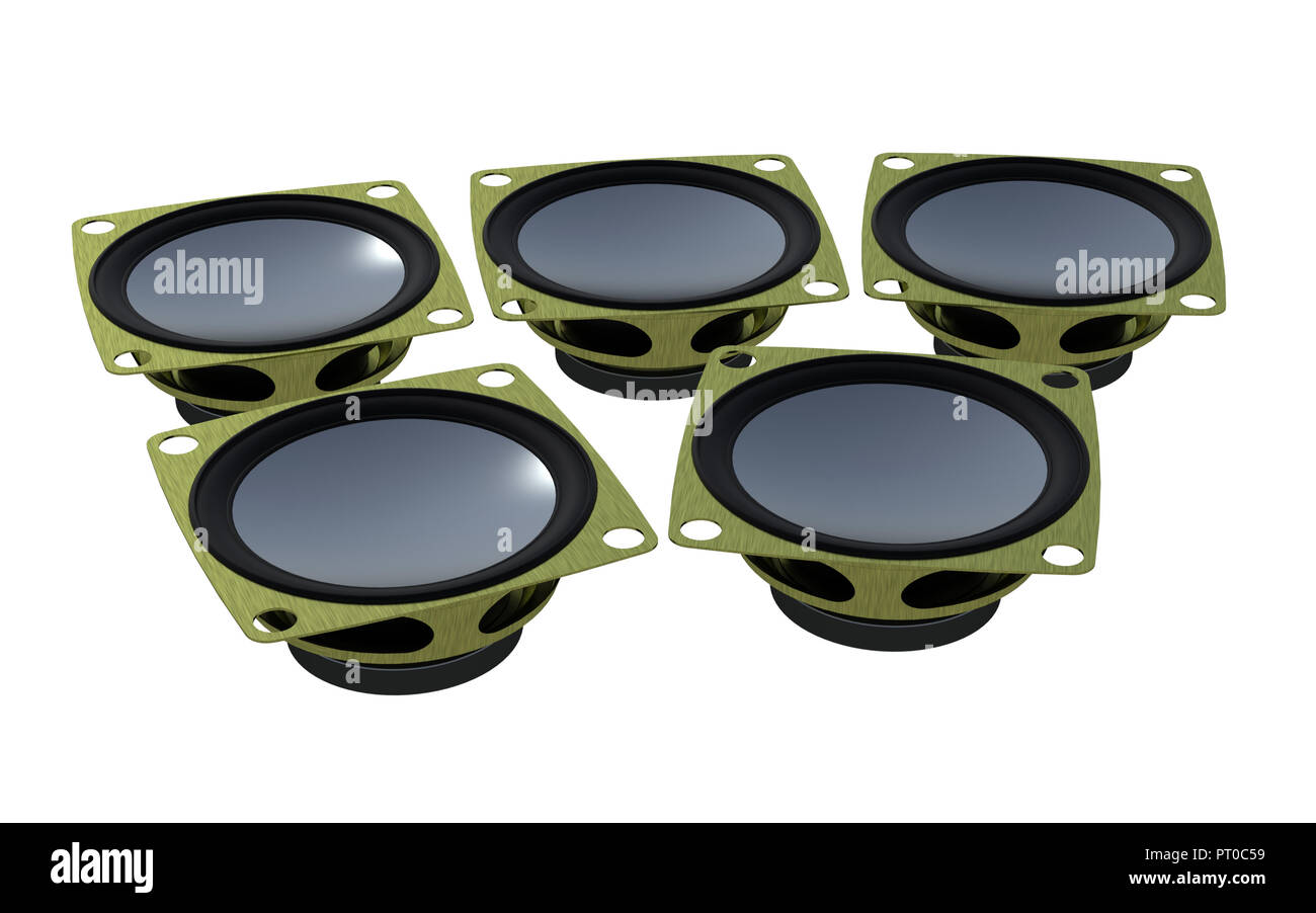 Multimedia speaker system. 3d render Stock Photo - Alamy