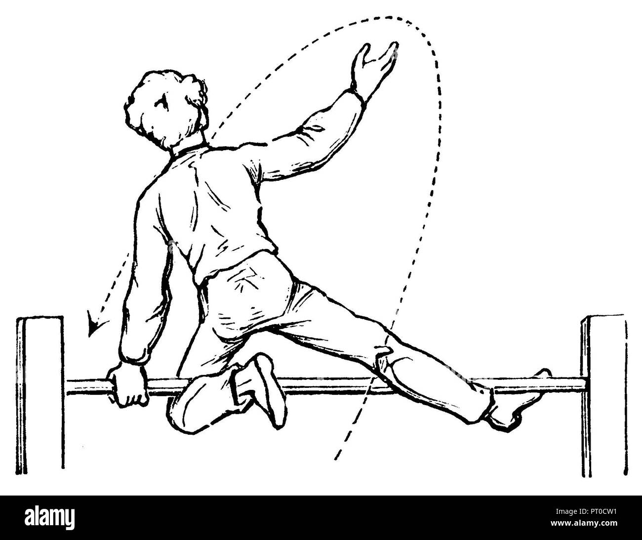 Gymnastics, stretching exercises: screw forward, 1890 Stock Photo - Alamy