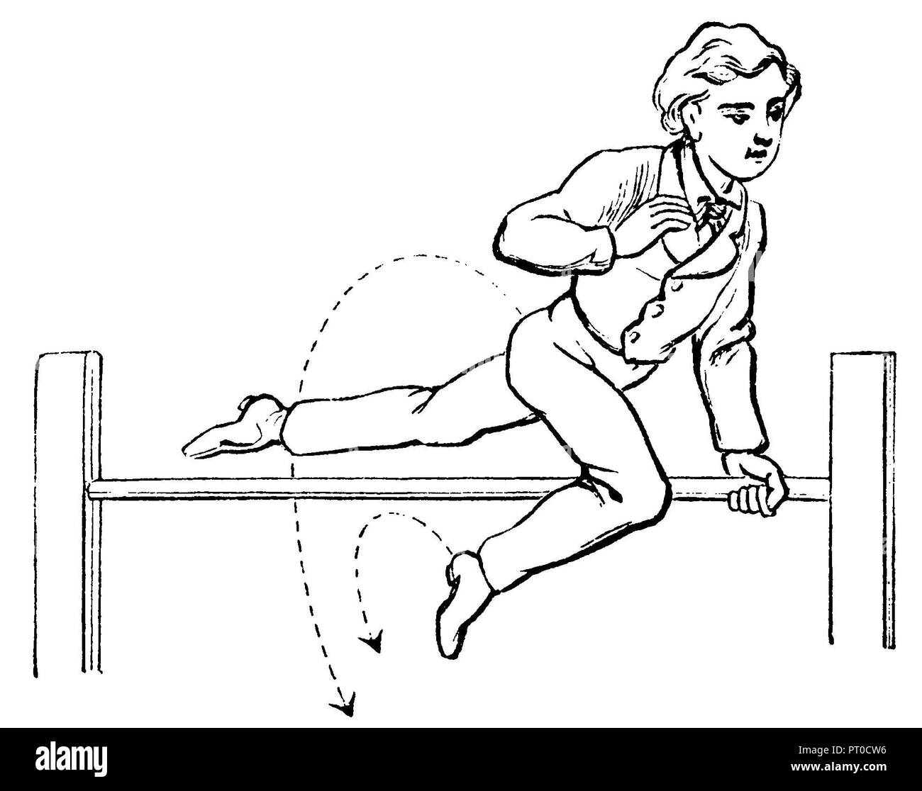 Gymnastics, stretching exercises: Wellübersprung, 1890 Stock Photo - Alamy