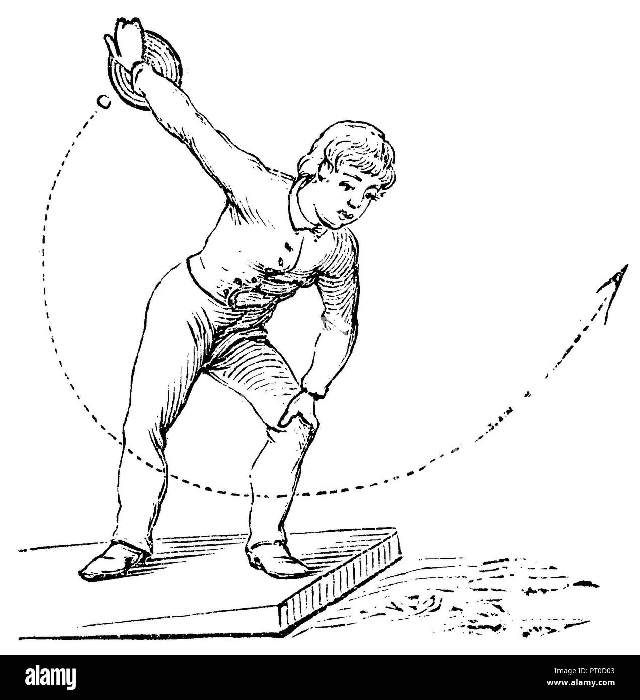 Throwing the discus Black and White Stock Photos & Images - Alamy