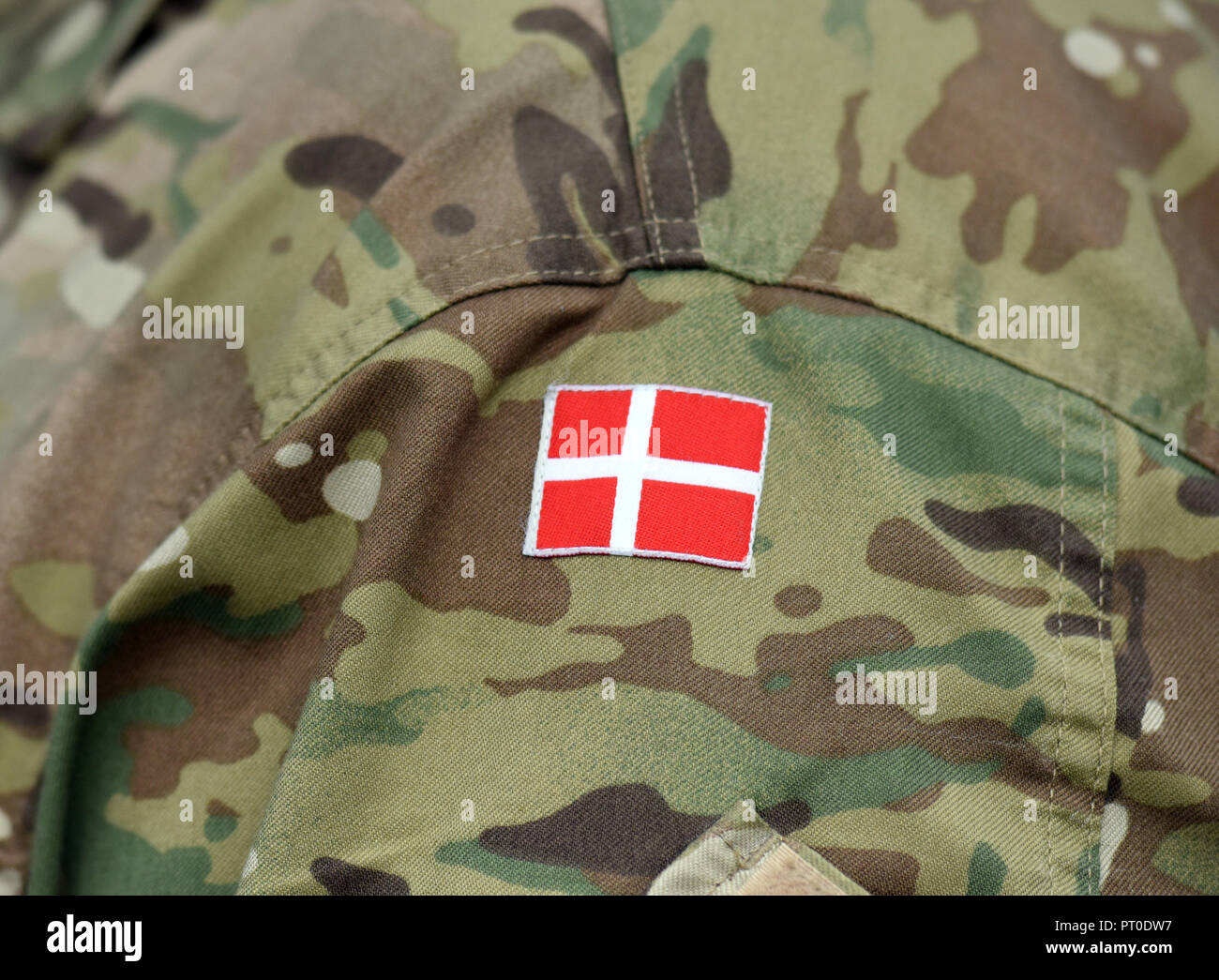 Denmark patch flag on soldiers arm. Denmark military uniform. Danish ...