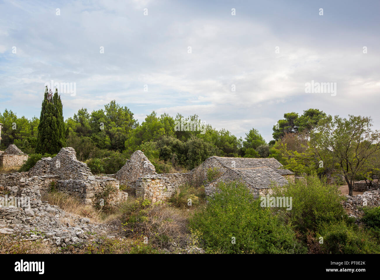 Humac is an uninhabited hamlet on the island of Hvar, Croatia Stock ...