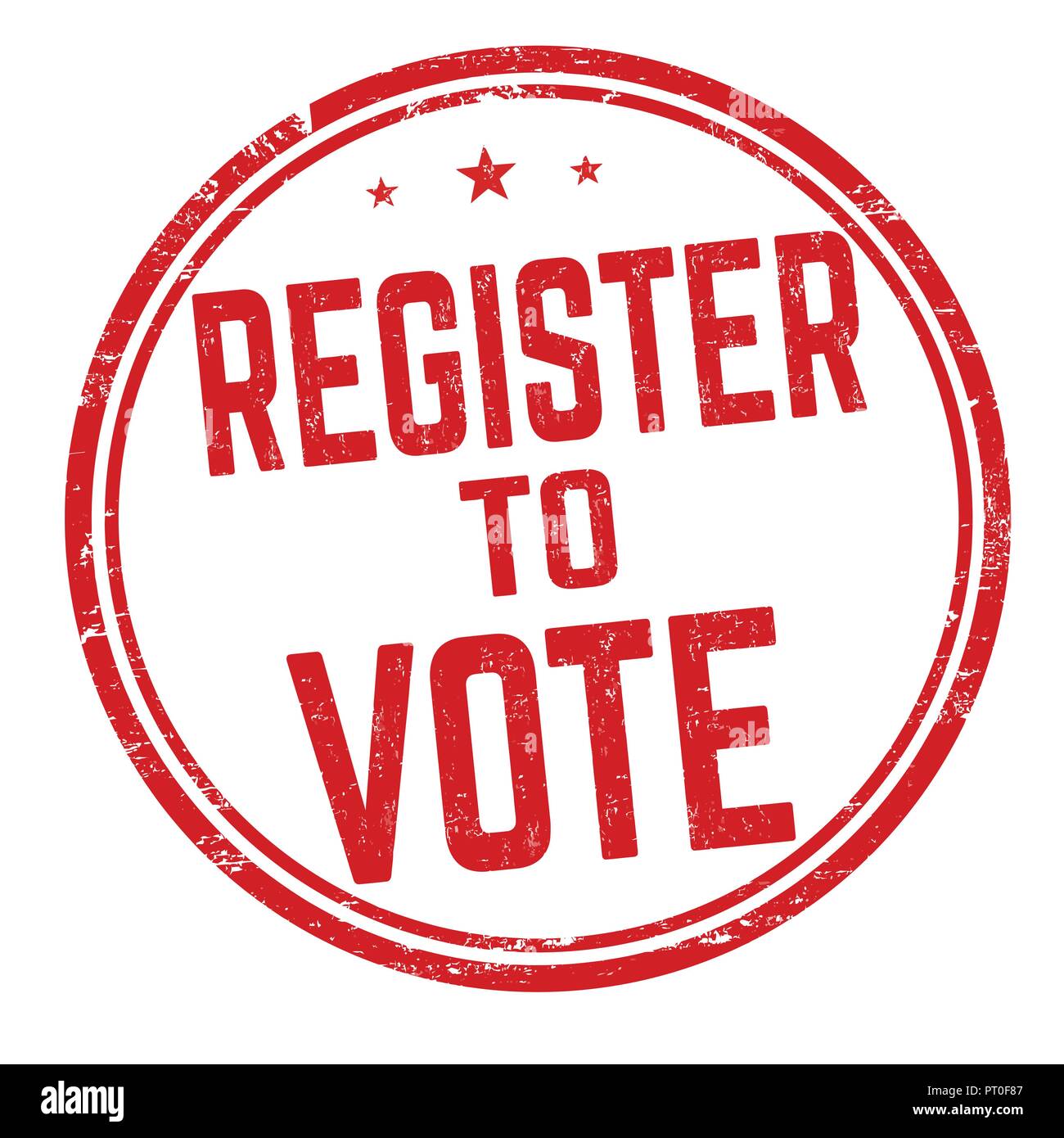 Register to vote sign or stamp on white background, vector illustration ...