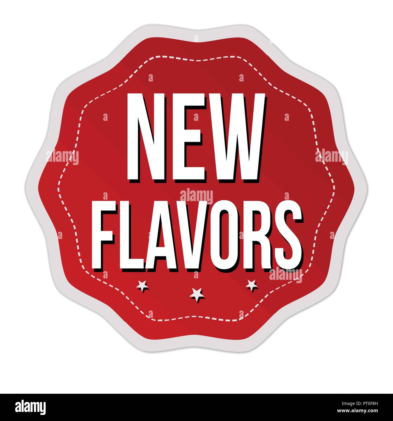 New flavors label or sticker on white background, vector illustration ...