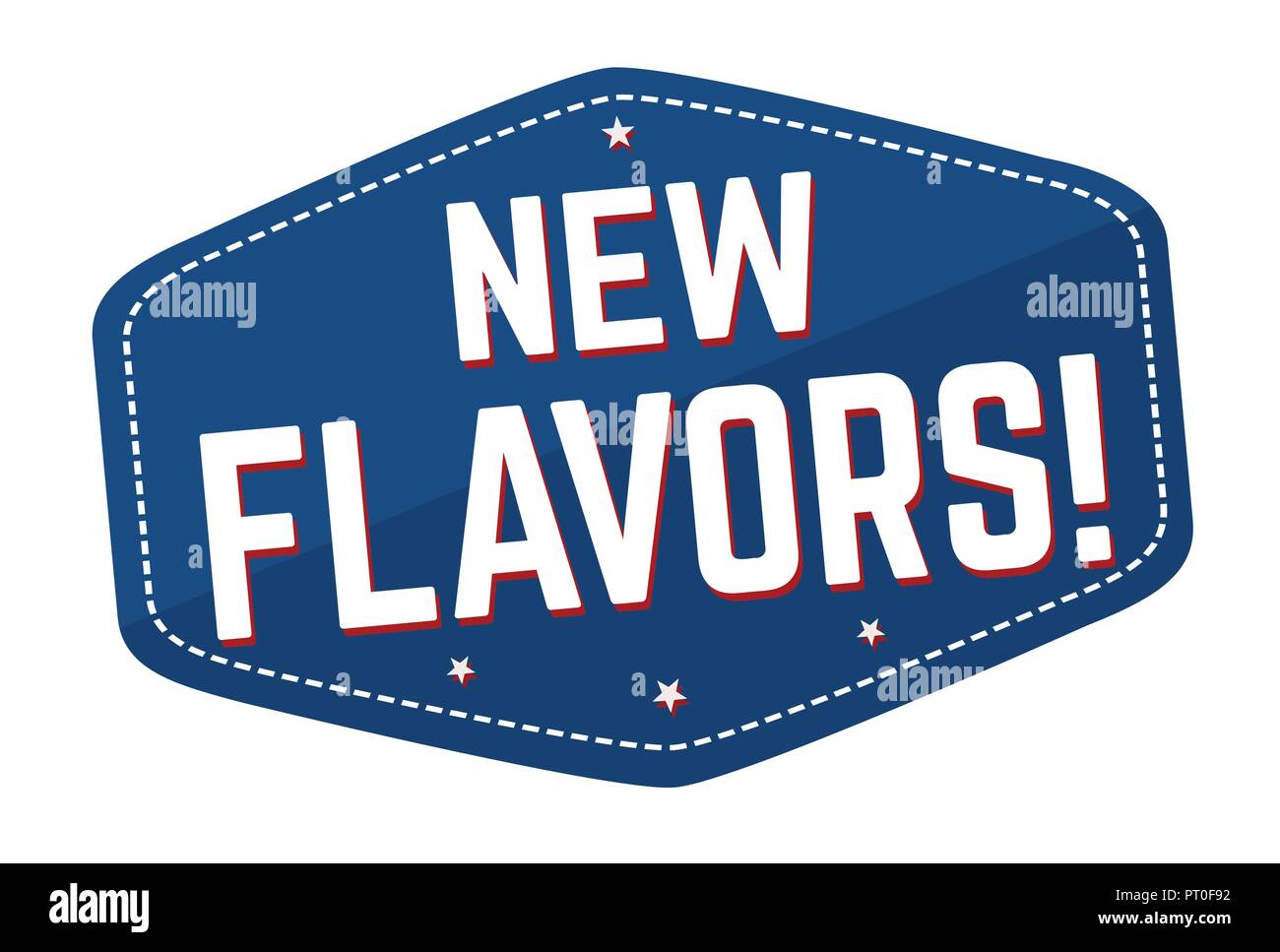 New flavors label or sticker on white background, vector illustration ...