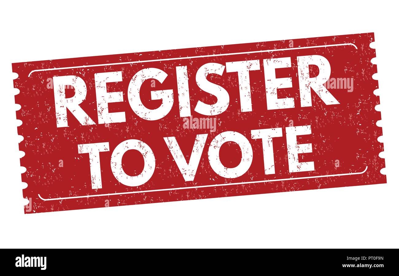 Register to vote sign or stamp on white background, vector illustration ...