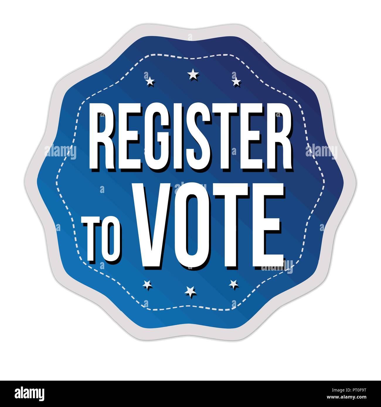 Register to vote label or sticker on white background, vector ...