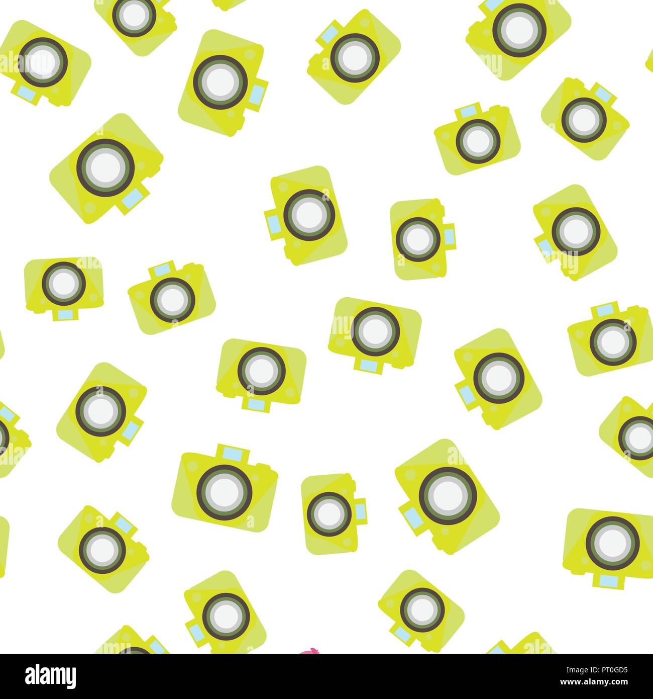 Vector illustration. Seamless pattern. Old-fashioned camera style flat ...