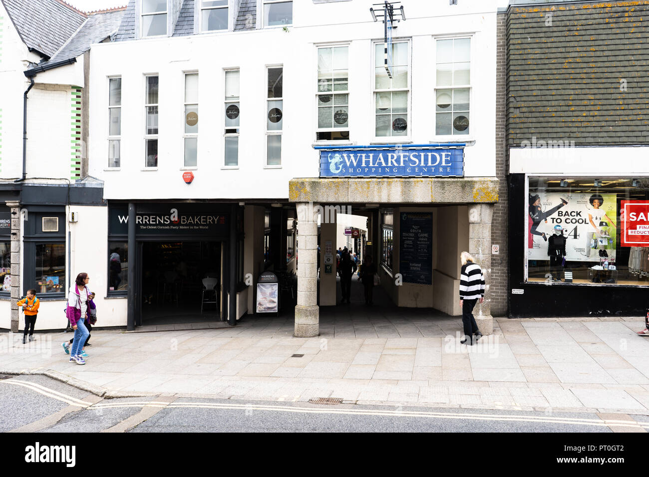 The beautiful highstreet of Penzance and the Wharfside shopping centre ...