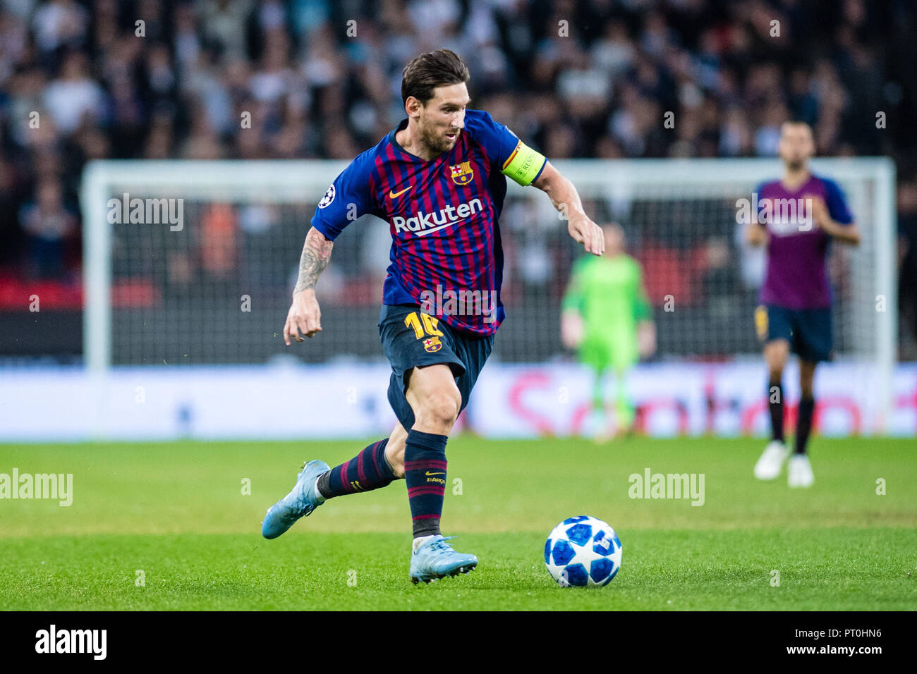 FC Barcelona with Lionel Messi at Wembley stadium during the match vs ...