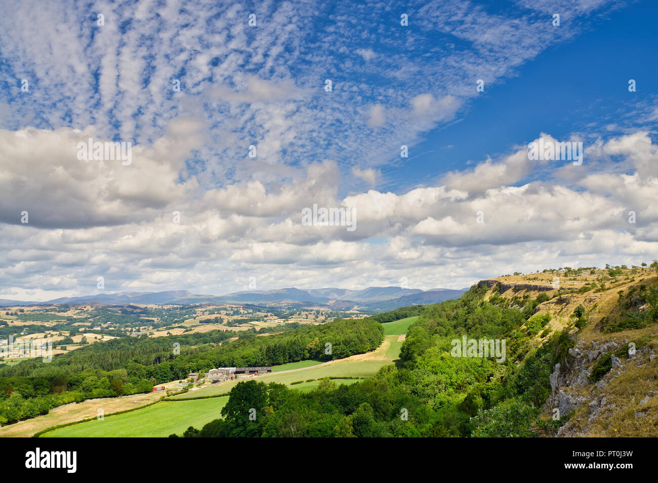 A view from Scout Scar looking across the Lyth Valley to the distant ...