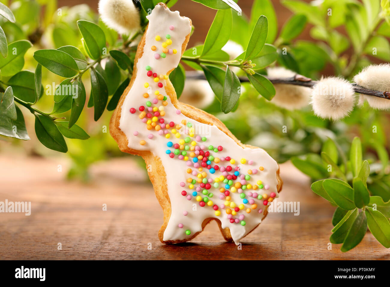 Mazurek traditional polish easter cake on wooden background Stock Photo ...