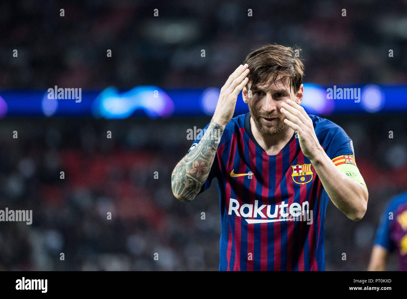 FC Barcelona with Lionel Messi at Wembley stadium during the match vs ...