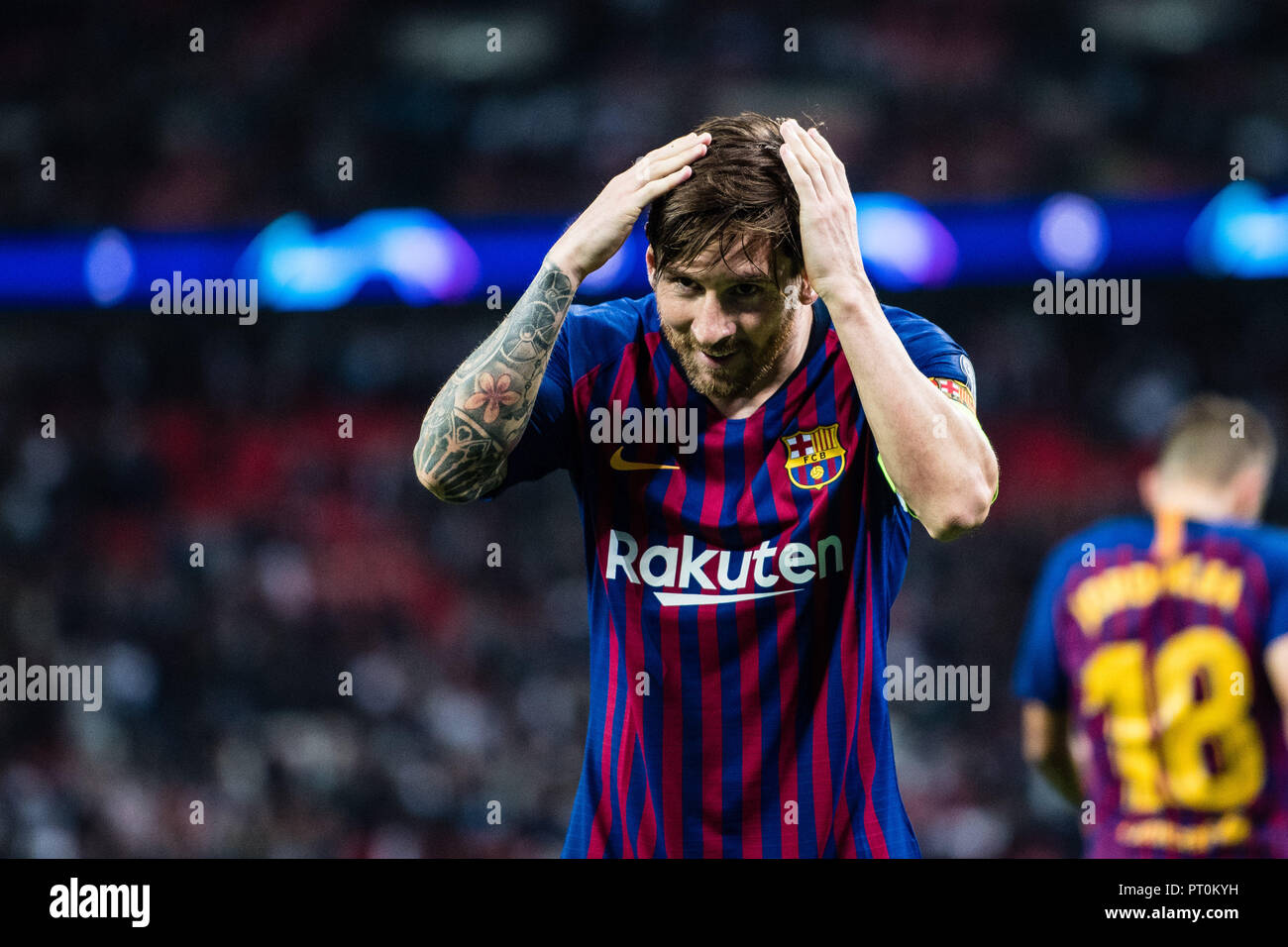 FC Barcelona with Lionel Messi at Wembley stadium during the match vs ...