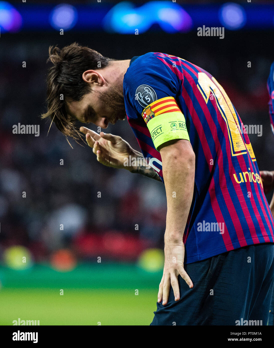 FC Barcelona with Lionel Messi at Wembley stadium during the match vs ...