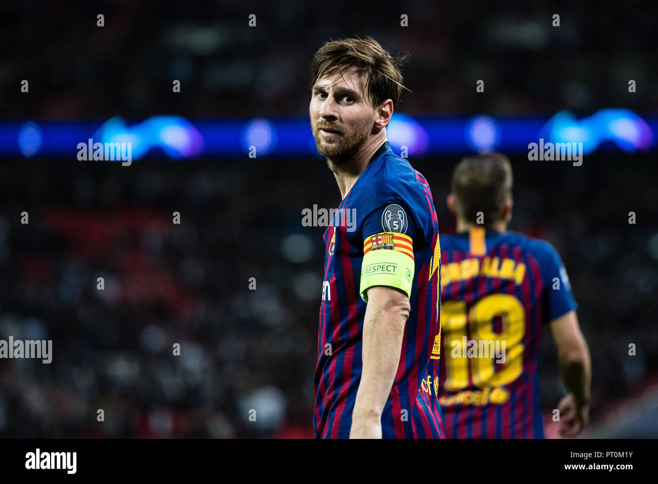 FC Barcelona with Lionel Messi at Wembley stadium during the match vs ...