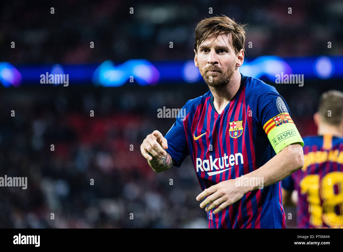 FC Barcelona with Lionel Messi at Wembley stadium during the match vs ...