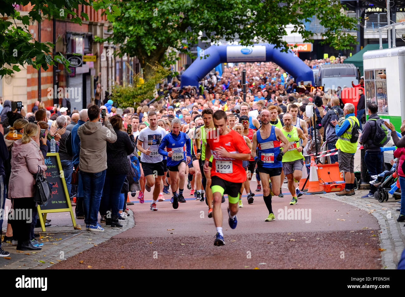 The start of the Run Preston event in Preston City Centre Stock Photo ...