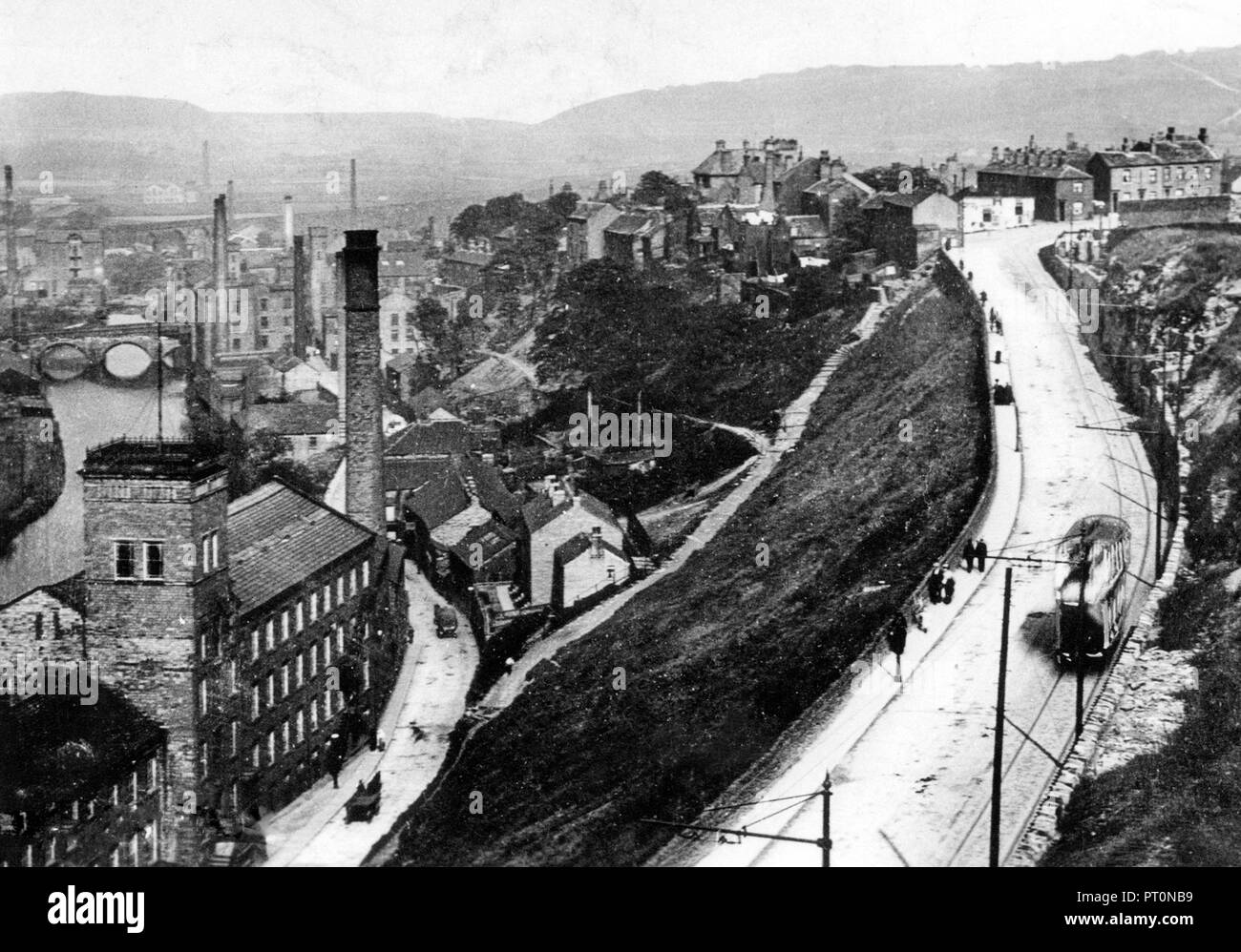The Long Wall, Elland early 1900s Stock Photo - Alamy