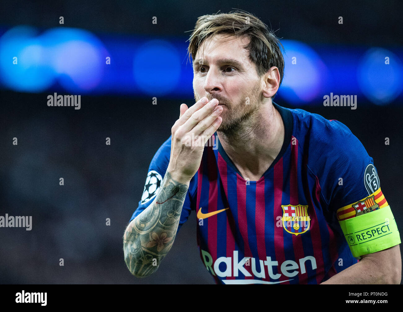 Lionel Messi celebrate after scoring 1st goal at Wembley Stadiumin ...