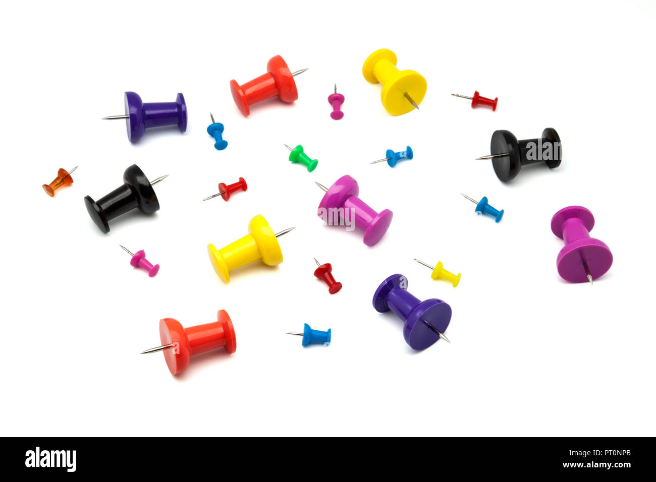 pins of different sizes and colors Stock Photo - Alamy