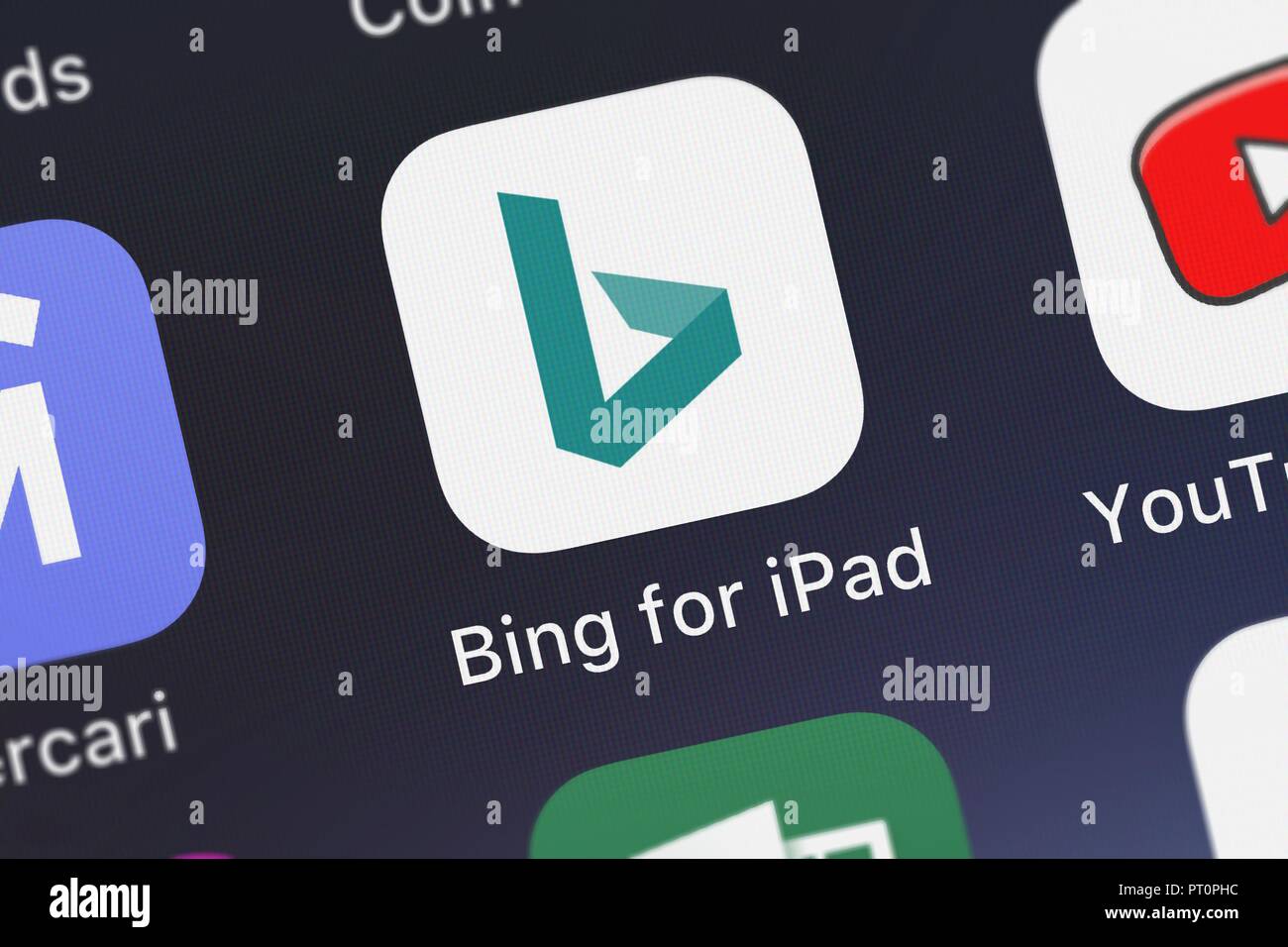 London, United Kingdom - October 05, 2018: Close-up of the Bing for ...