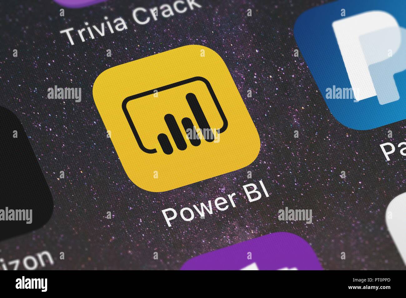 London, United Kingdom - October 05, 2018: Close-up shot of the ...