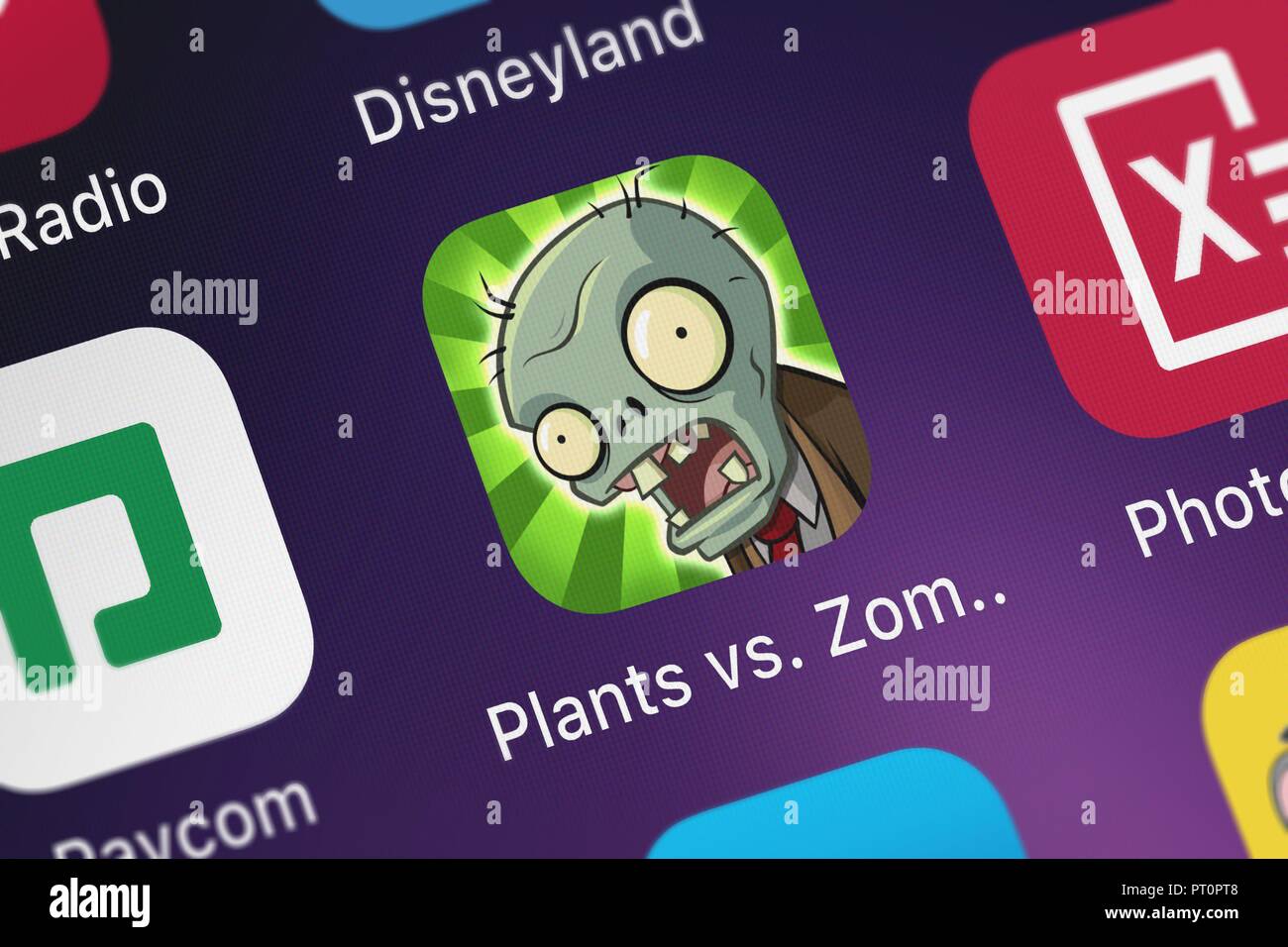 London, United Kingdom - October 05, 2018: Screenshot of the Plants vs ...