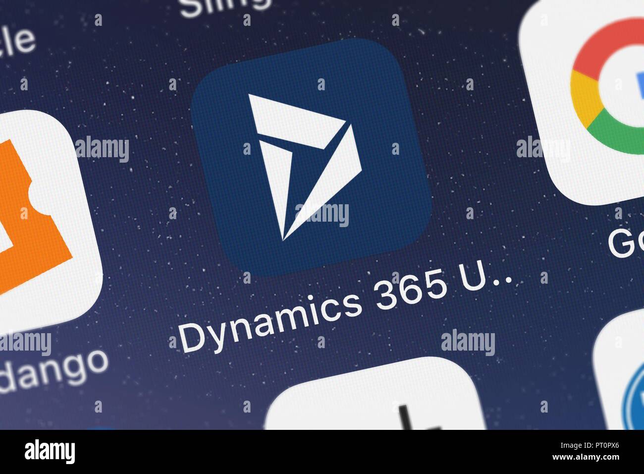 London, United Kingdom - October 05, 2018: Screenshot of the Dynamics ...