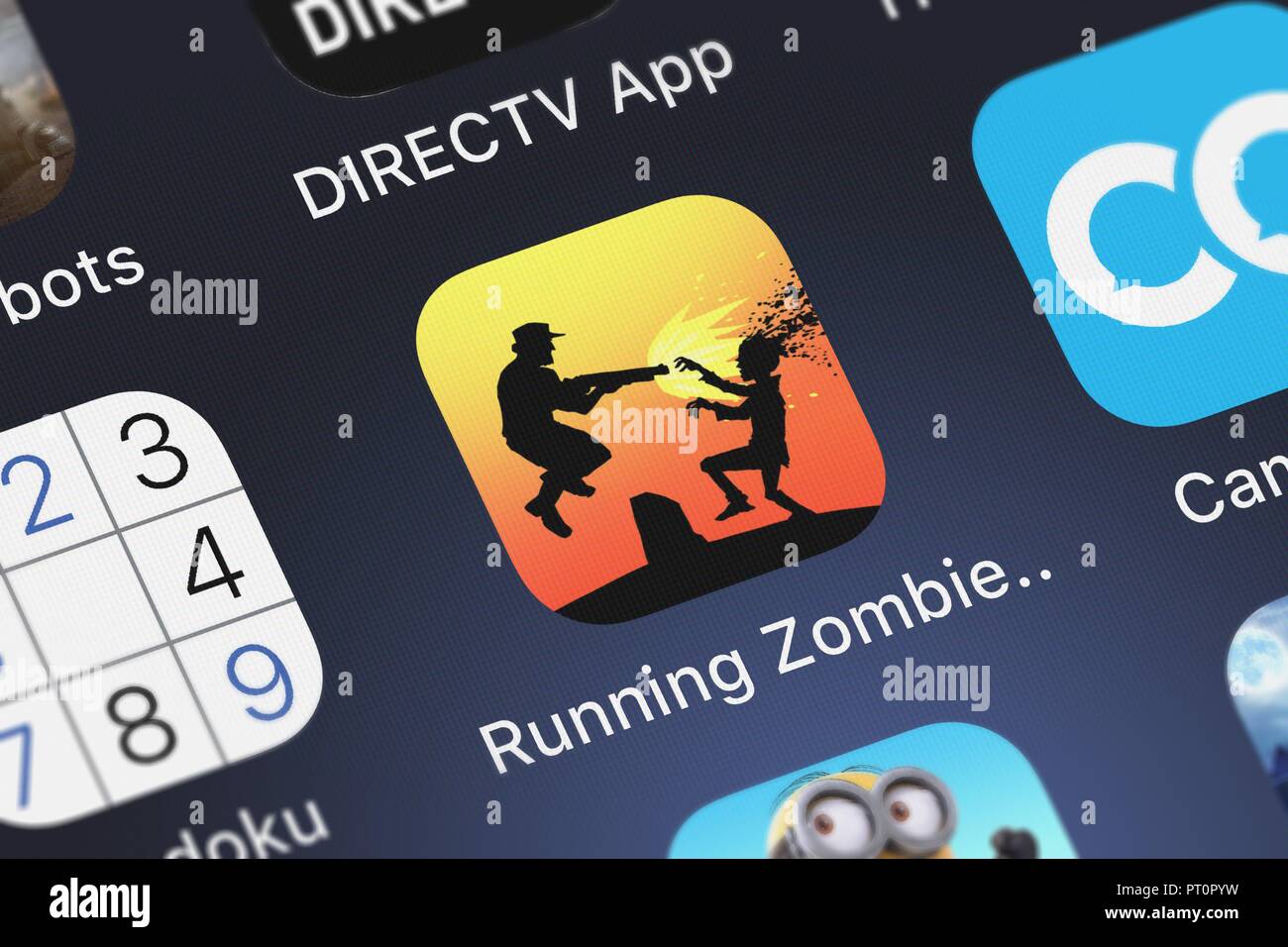 London, United Kingdom - October 05, 2018: Close-up shot of the Running ...